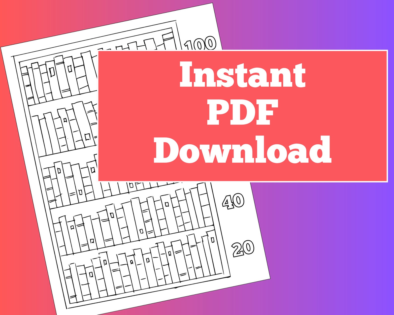 100 Book Reading Challenge Log PDF Printable - Summer Reading Program ...