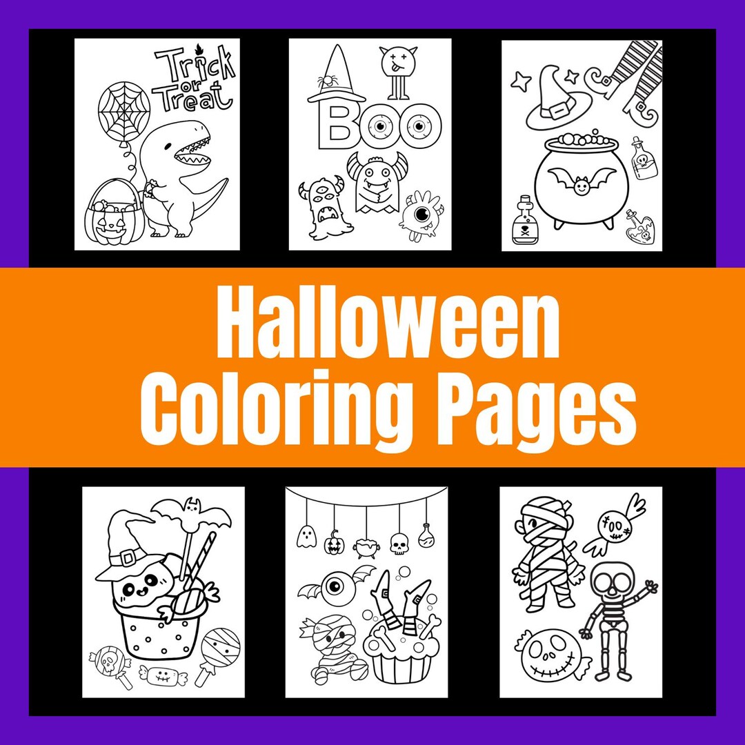 Cute Halloween Coloring Pages - PDF Digital Download - 25 Unique ...