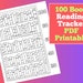 100 Book Reading Challenge Log PDF Printable - Summer Reading Program ...