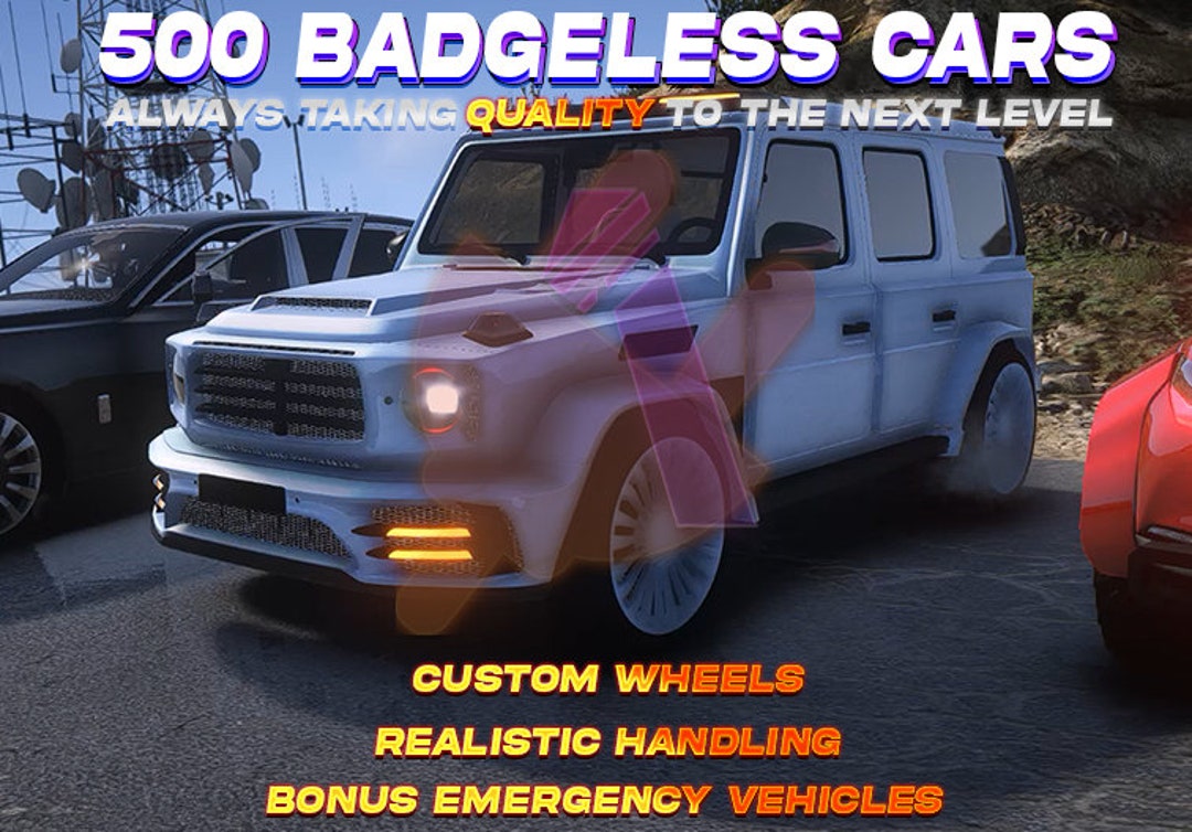 GTA V Vehicle Pack: 500 Badgeless Cars Fivem Ready Lore Friendly 10GB ...