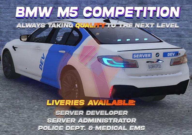 GTA V Solo Vehicle: BMW M5 Fivem Ready Staff Version Multiple Liveries ...