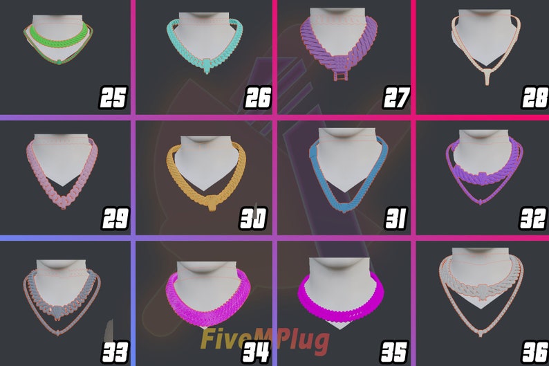 GTA V Chain Pack: 50 Chain Template Models Low Poly Free High Quality ...