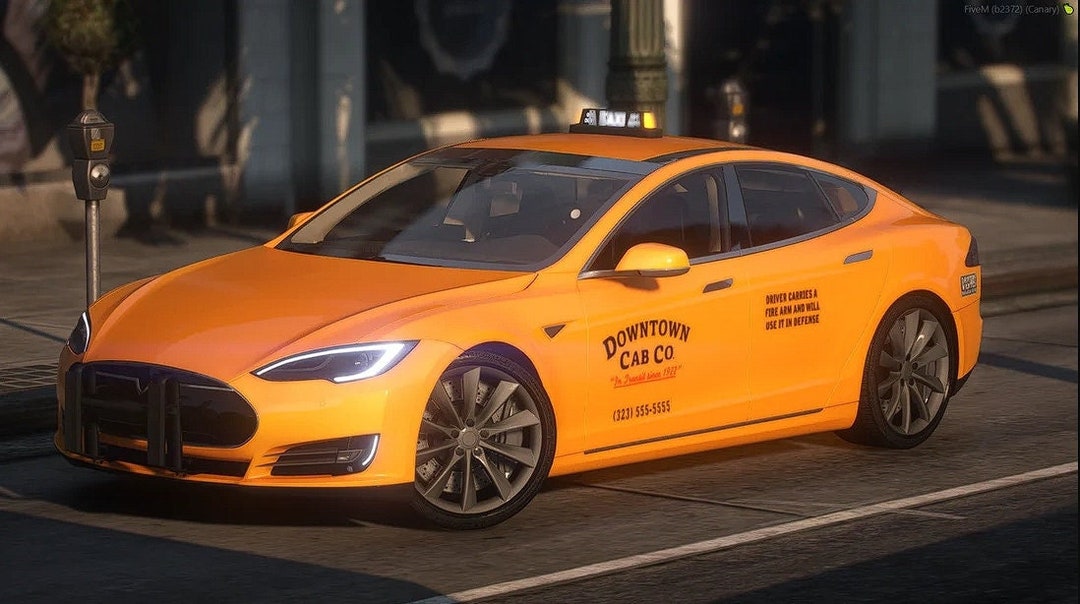 GTA V Solo Vehicle: 2016 Tesla Model S Taxi Fivem Ready High Quality ...