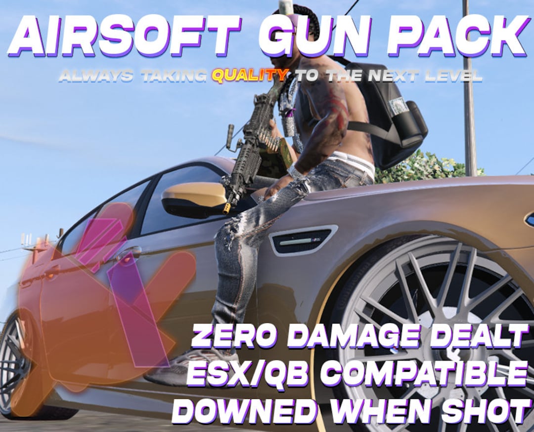 GTA V Weapon Pack: 9 Airsoft Guns Fivem Ready Optimized Add-on Less ...