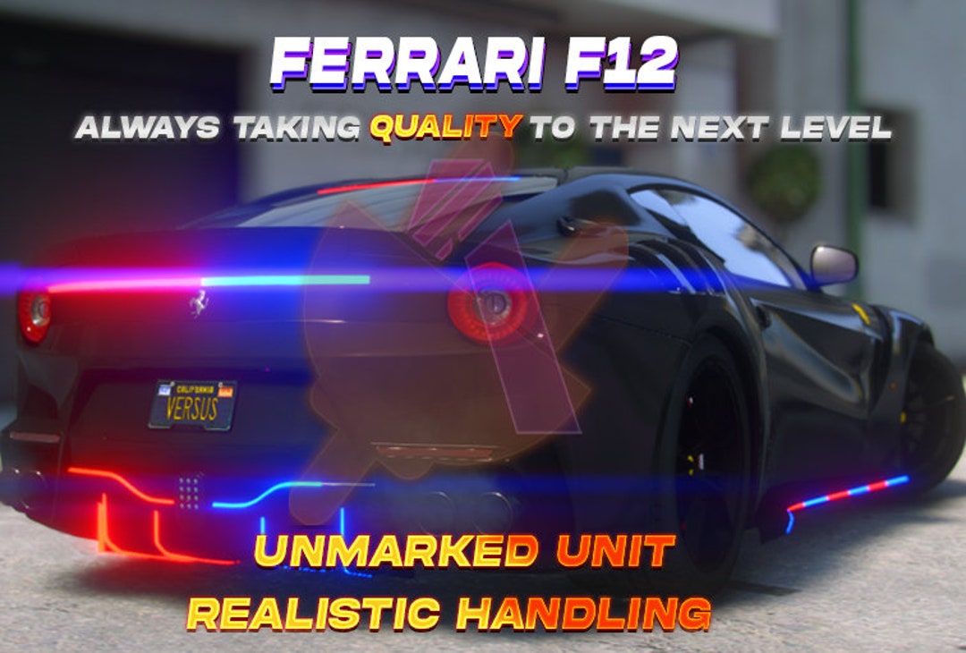 GTA V Solo Vehicle: Ferrari F12 FiveM Ready Undercover Police High ...