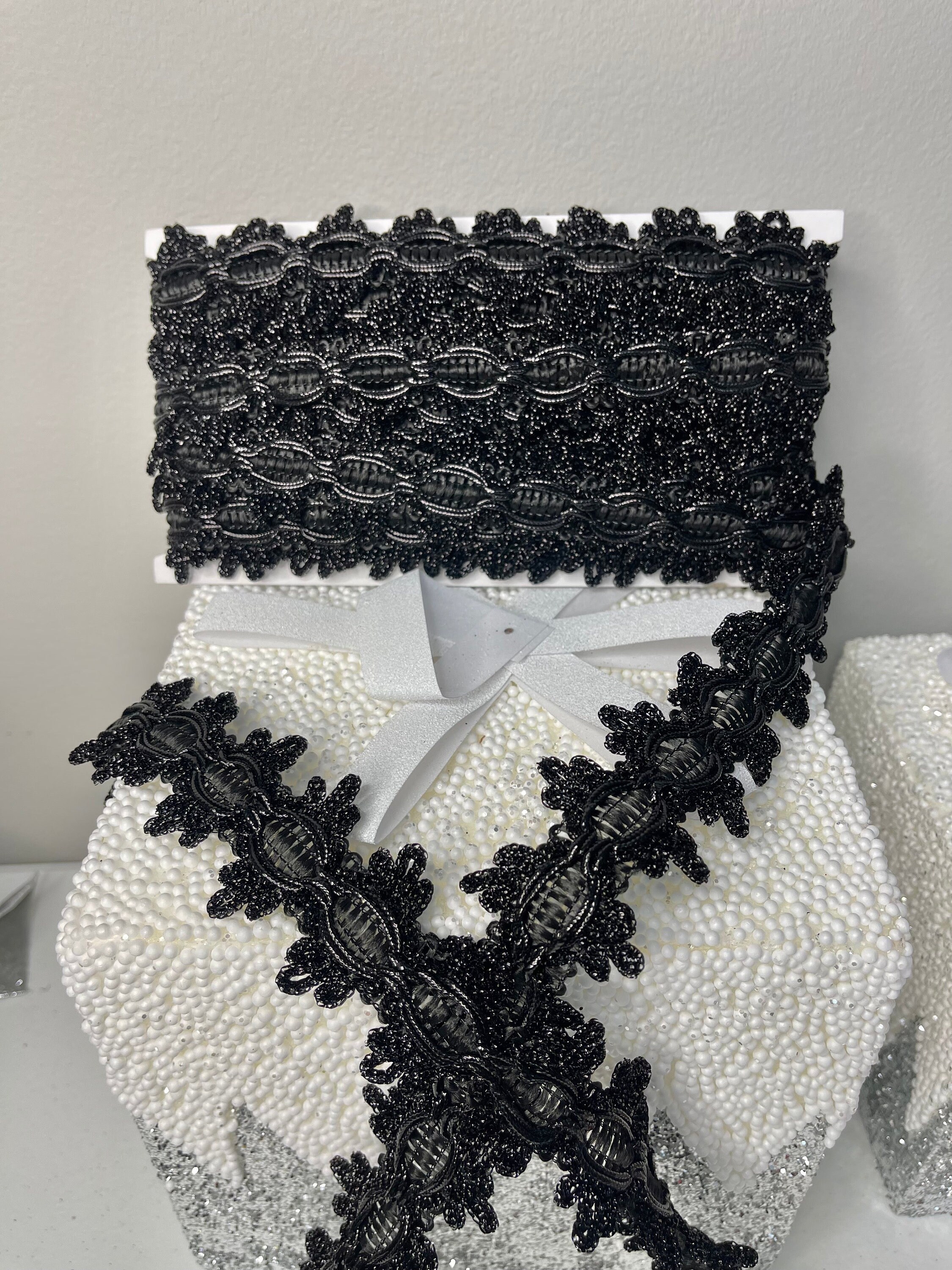 Beaded Lace Trim Sequin Lace Mesh Trim Black Lace Ribbon Appliques - Etsy