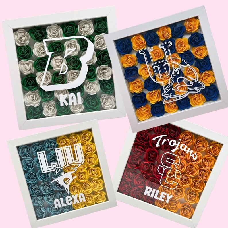 Custom College Shadowbox - Flower Shadow Box - Graduation Gifts ...