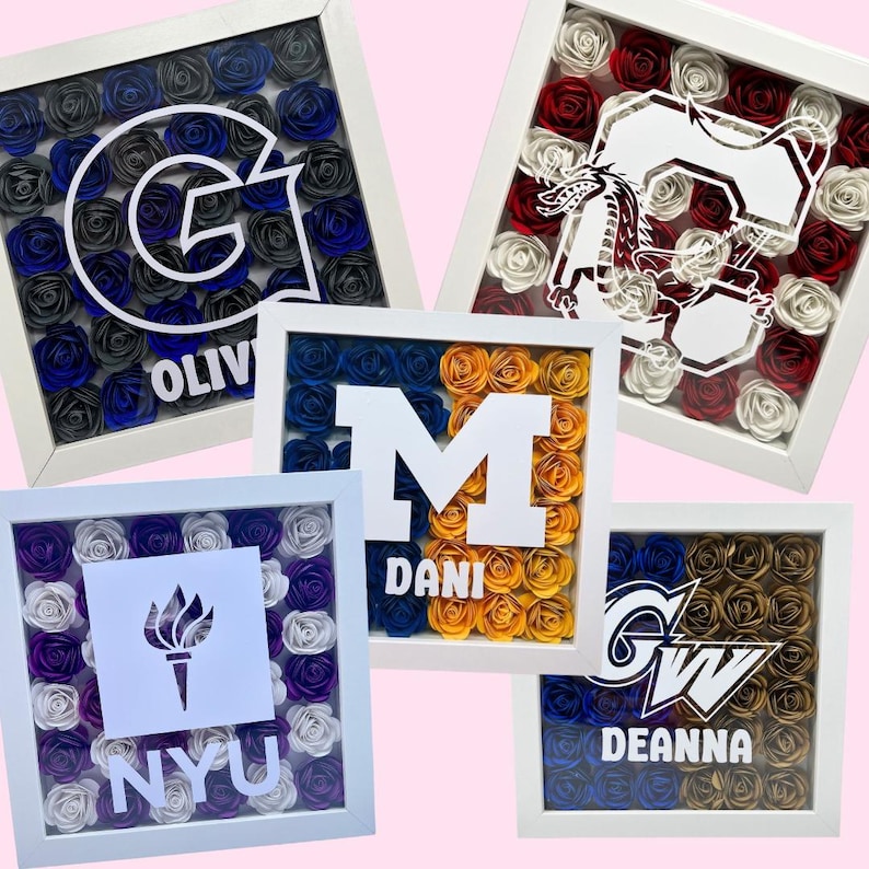 Custom College Shadowbox - Flower Shadow Box - Graduation Gifts ...