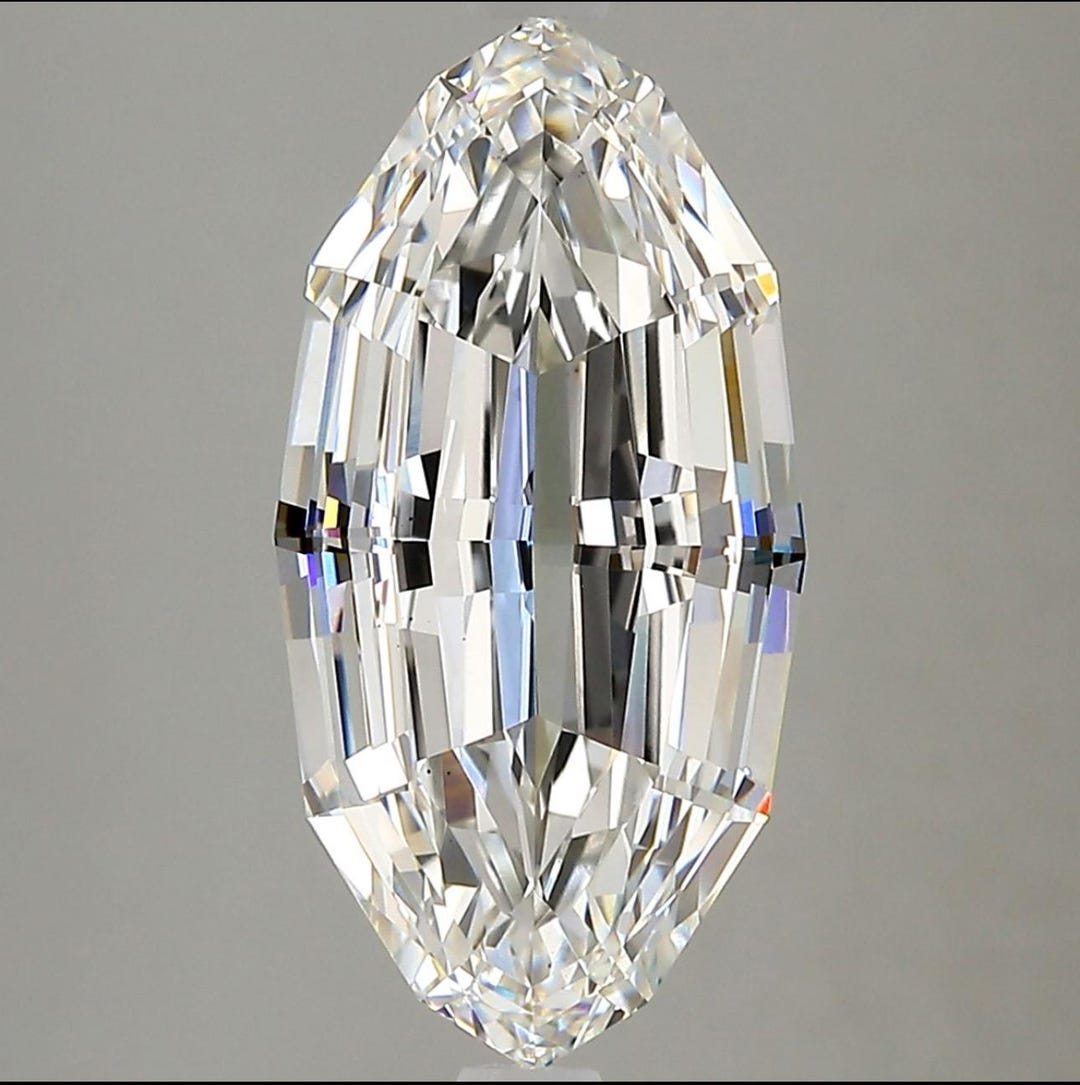 5.12 Carat Marquise Step Cut Moval Lab Grown Diamond, G VS1, IGI ...