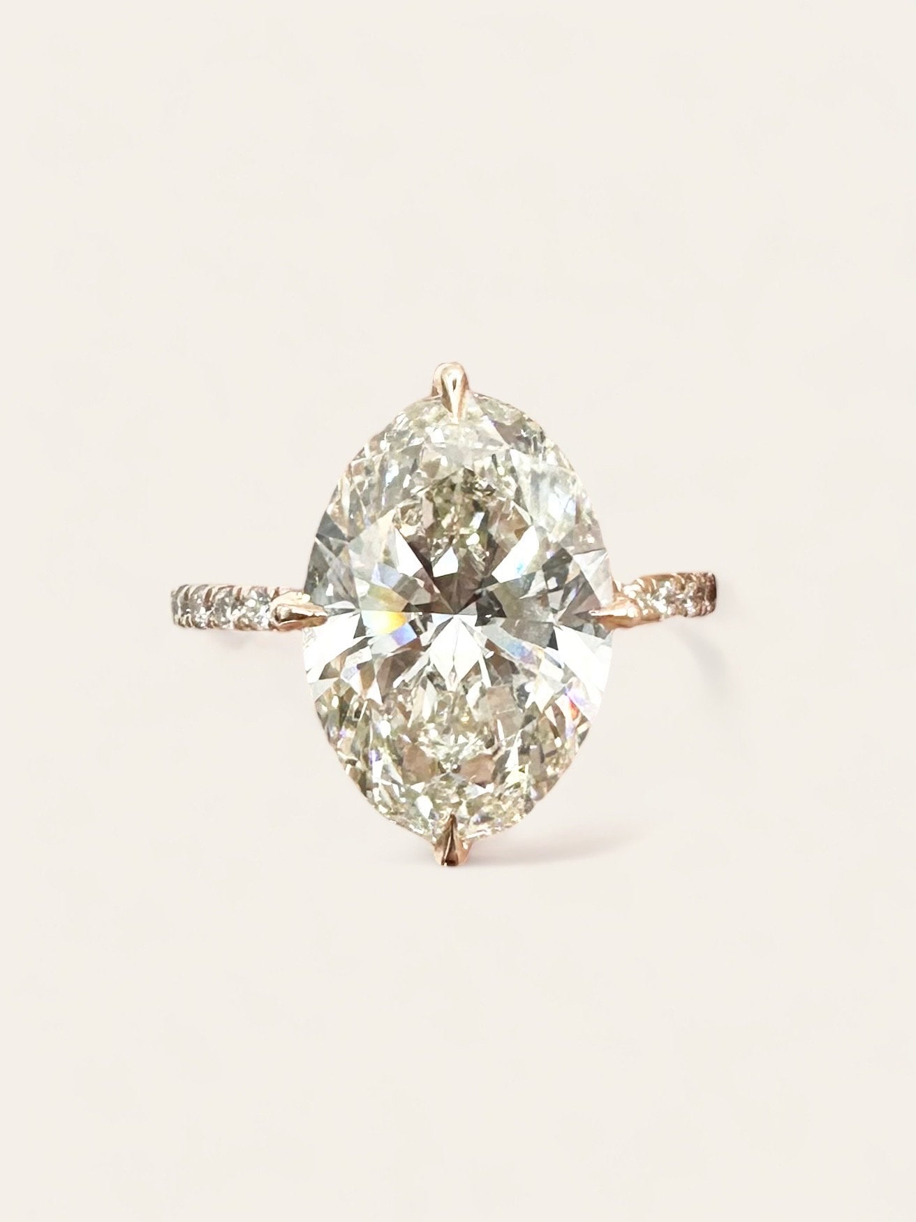 Ready to Ship 4.14 Oval Lab Grown CVD Diamond Hidden Halo Pave ...