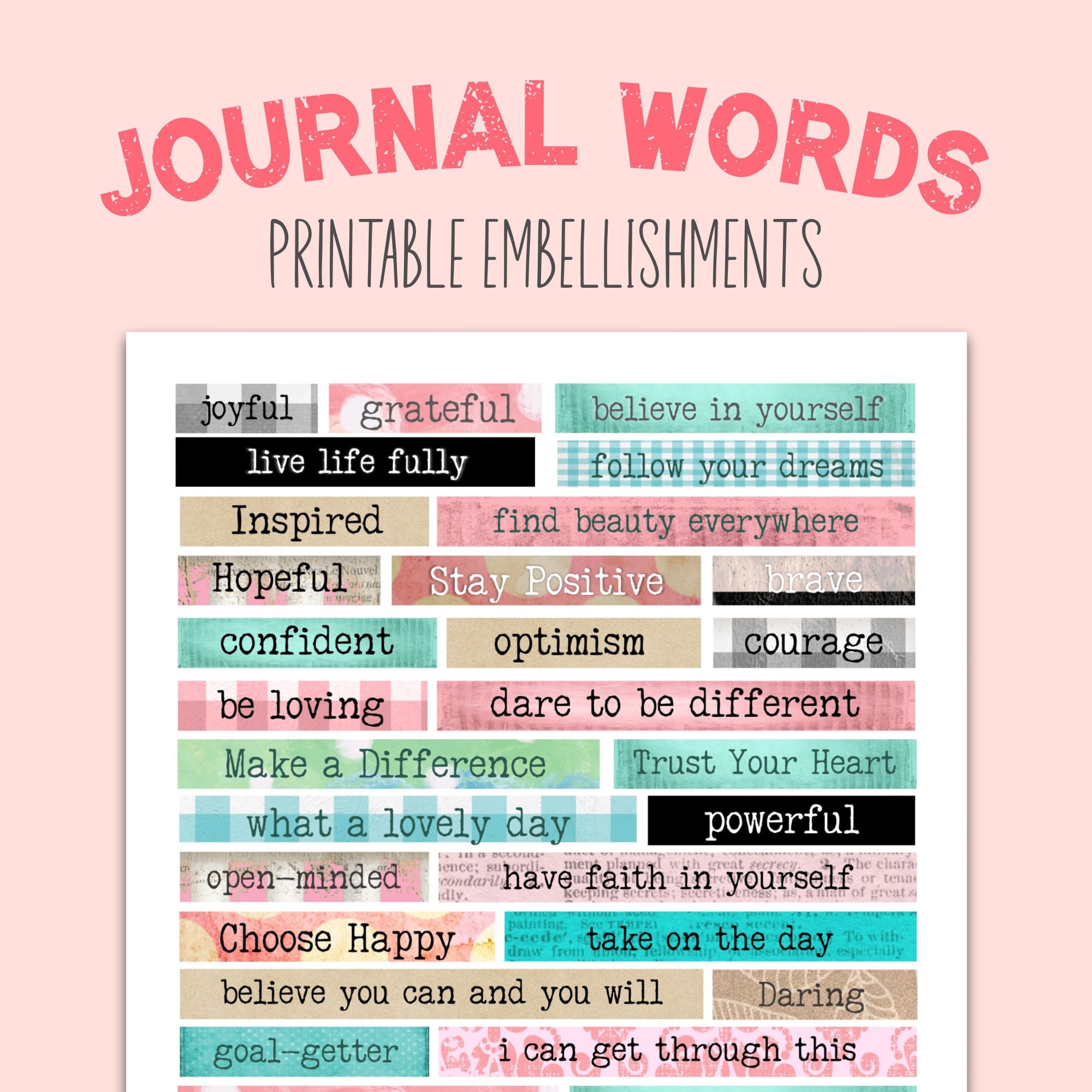 Printable Happy Quotes for Scrapbooking, Junk Journaling, Planning ...