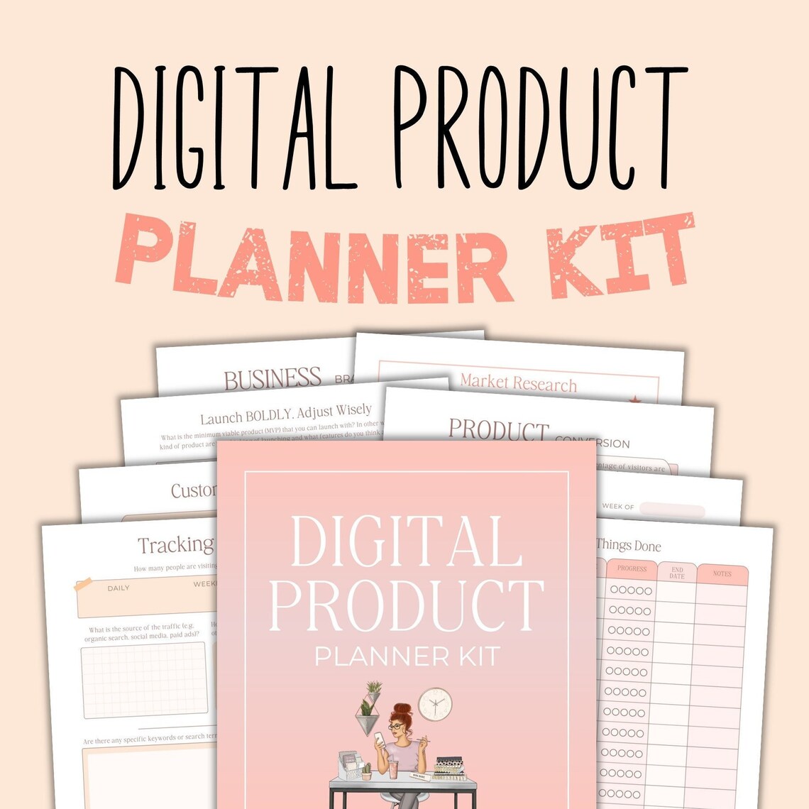 Printable Digital Product Planner Kit, Digital Product Toolkit, Digital Product Workbook, Online ...