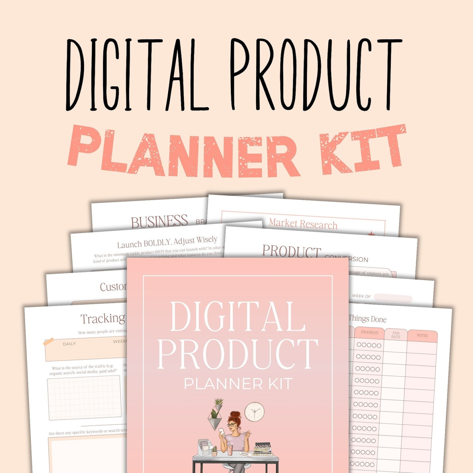 Printable Digital Product Planner Kit, Digital Product Toolkit, Digital ...