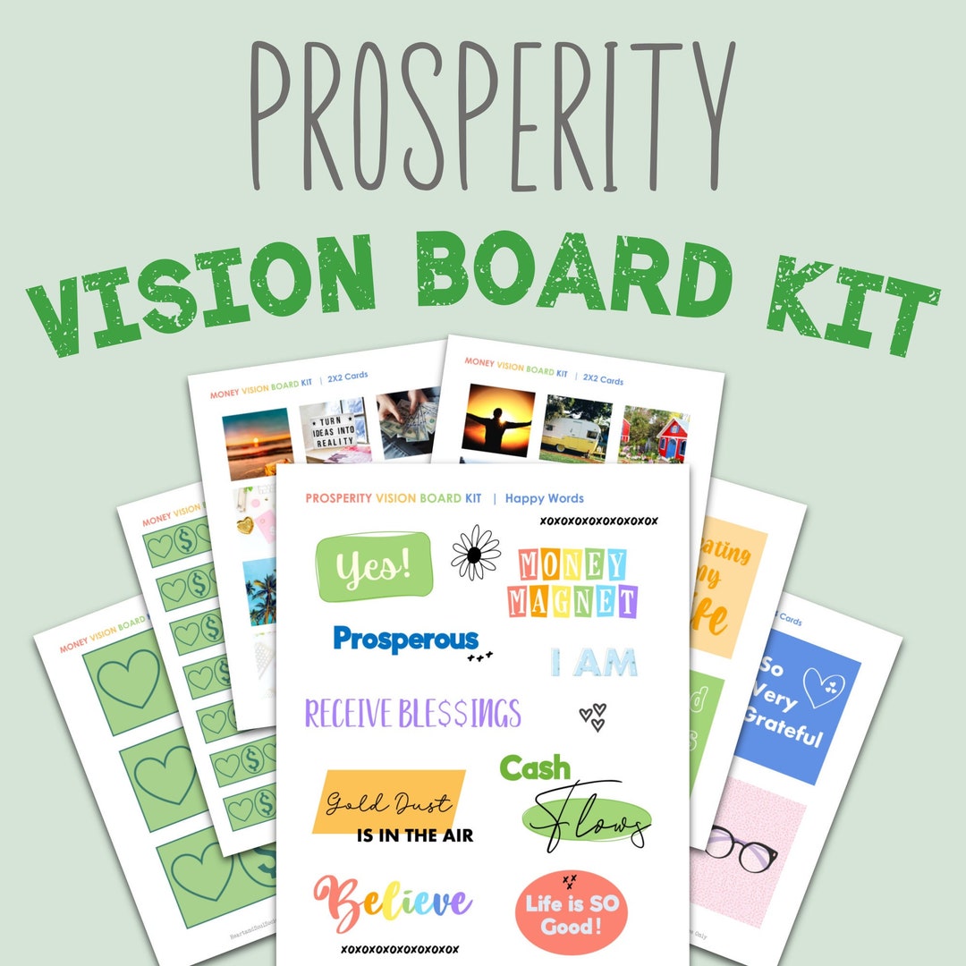 Printable Vision Board Journaling Kit, Junk Journaling Embellishments ...