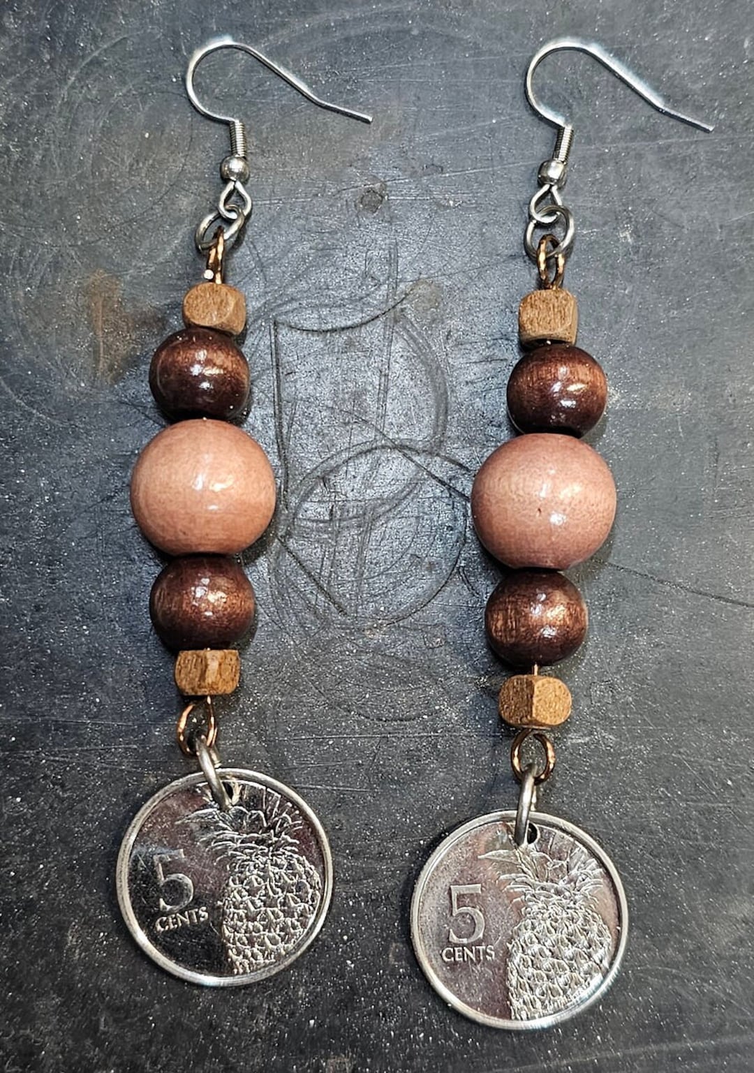 Bahama 5 Cent Coin Earrings bahamian Heritage - Etsy
