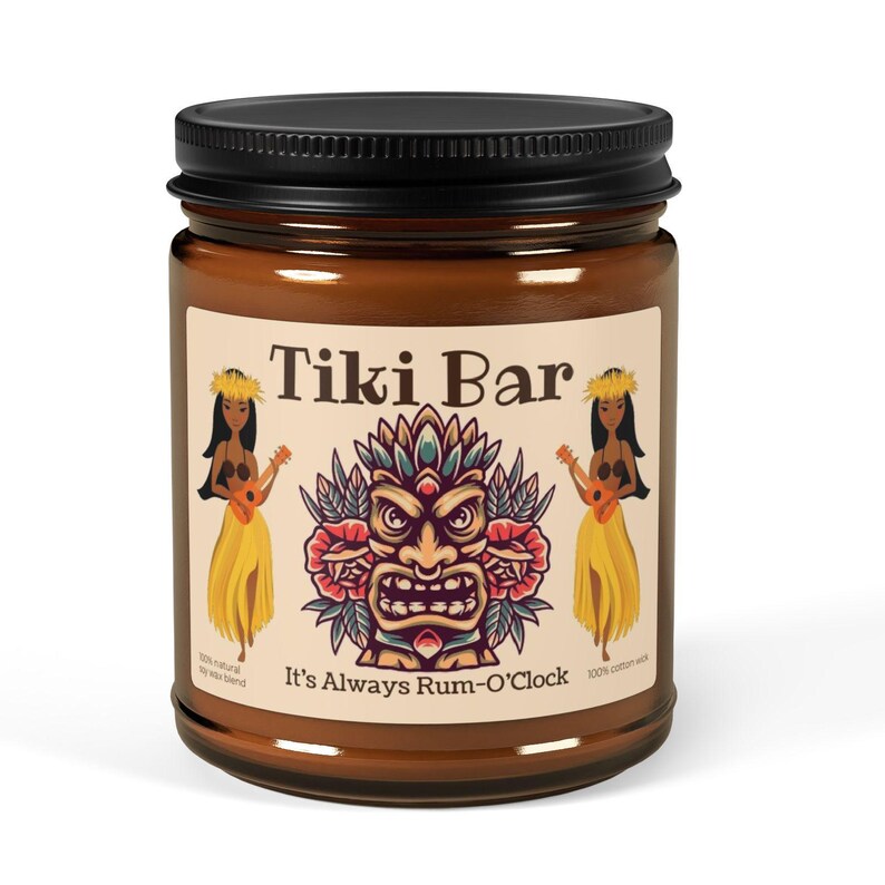 Tiki Bar Candle Rum O'clock 9oz Tiki Hawaii Theme Tiki God Mid Century ...