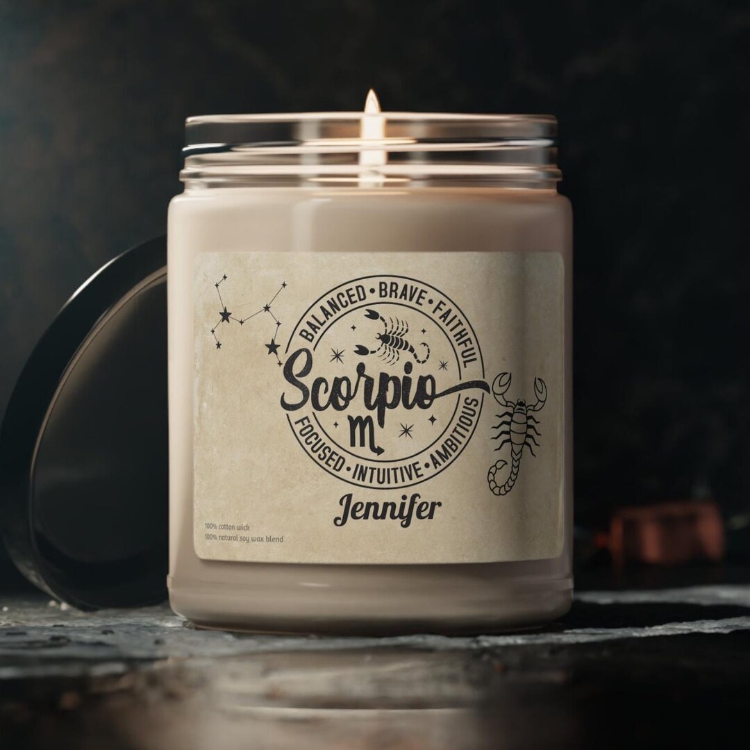 Personalized Zodiac Candle - Scorpio, Constellation & Zodiac Image ...