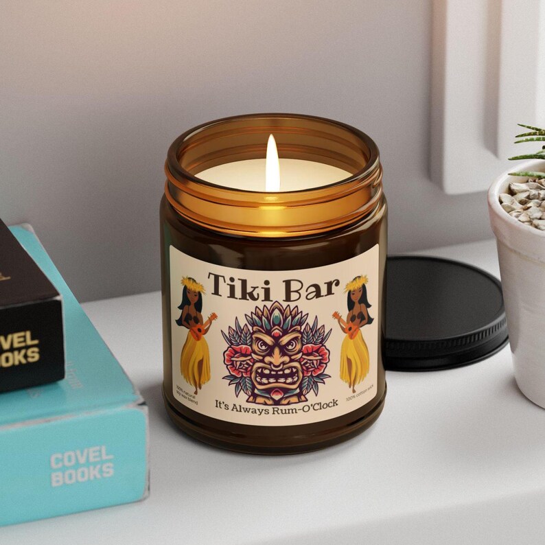 Tiki Bar Candle Rum O'clock 9oz Tiki Hawaii Theme Tiki God Mid Century ...