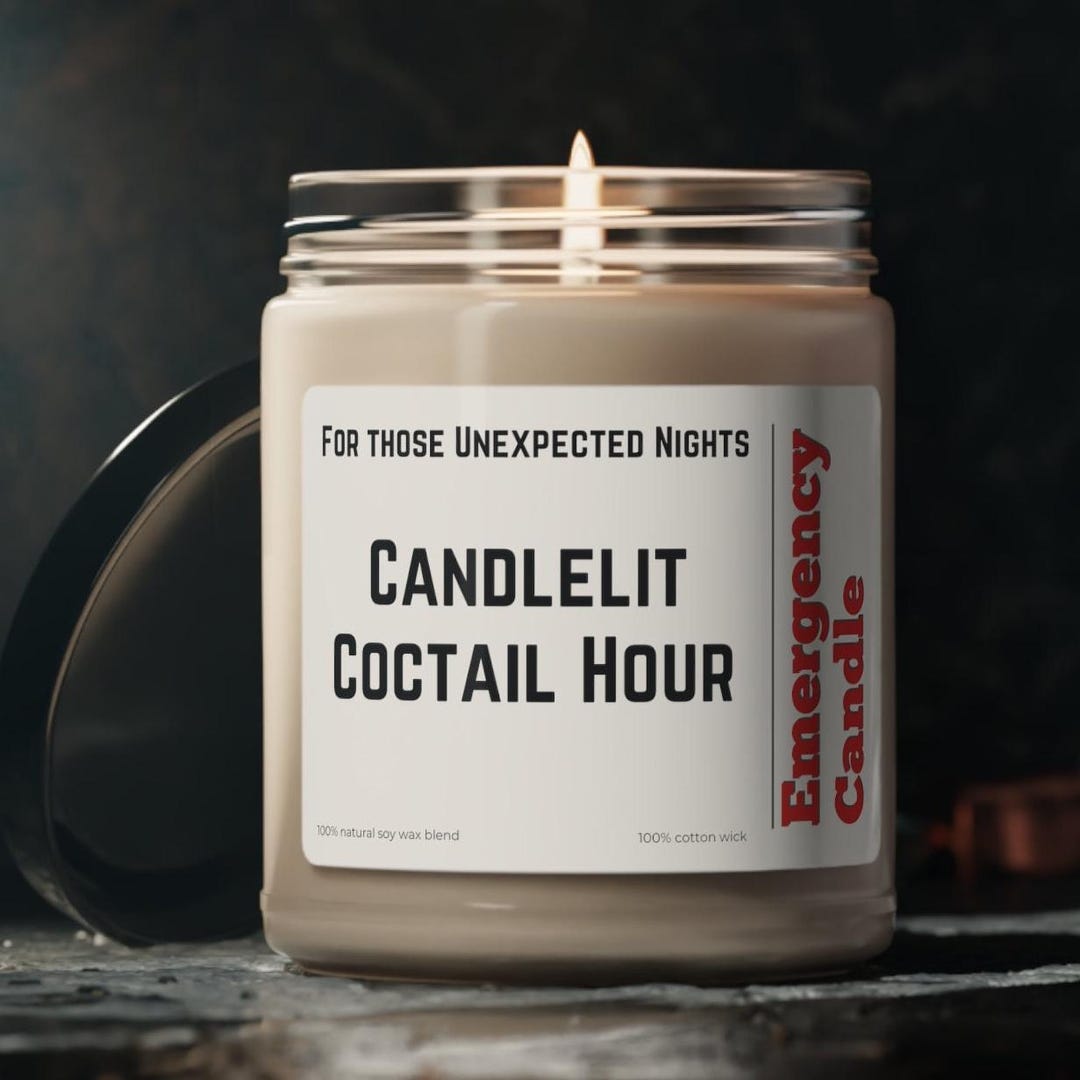 Funny Candle - Candlelit Cocktail Hour Emergency Candle: 9oz ...