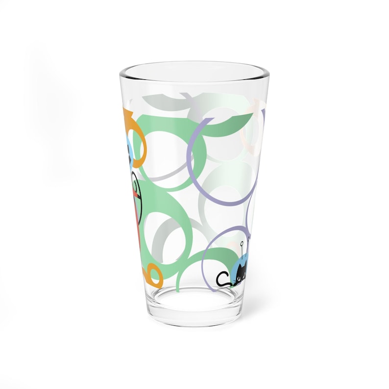 Atomic Space Black Cat | Pint Glass 16oz | Mid Century Modern Cocktail ...