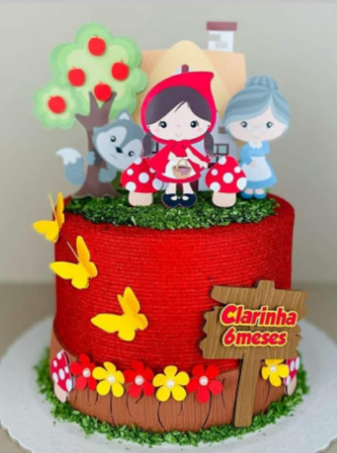 Red Riding Hood Cake Topper Red Riding Hood Decor Red Riding Hood Cake ...