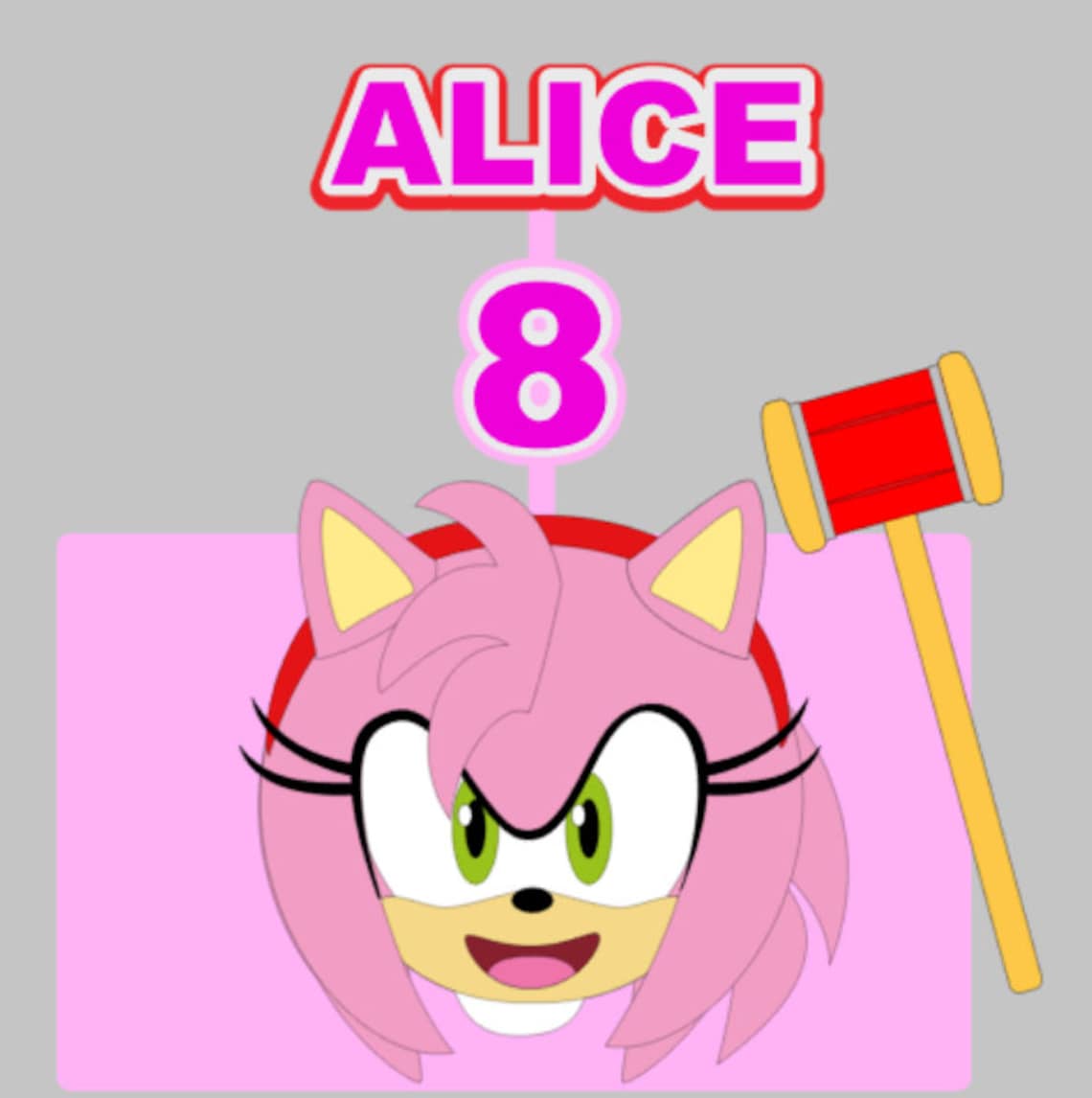 Amy Rose - Sonic - Cake Topper Amy Rose - Game - Amy Sonic - Etsy