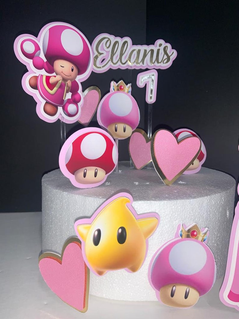 Princess Peach Cake Topper Princess Mario Bros Cake Topper - Etsy