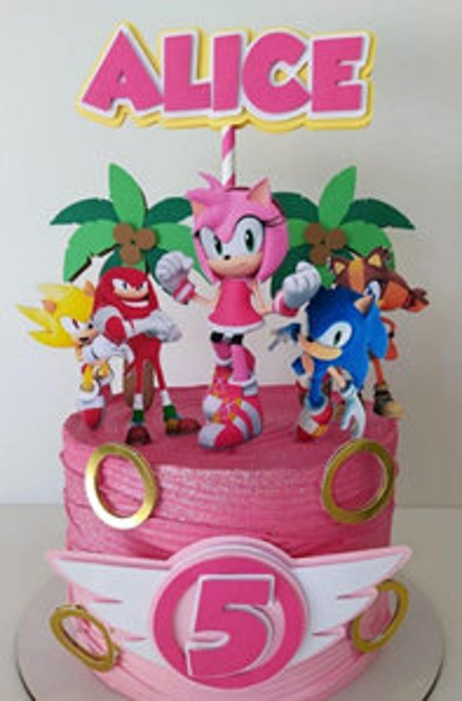 Sonic Cake Topper Sonic Cake Topper Girl Pink Sonic Pink Sonic Cake ...