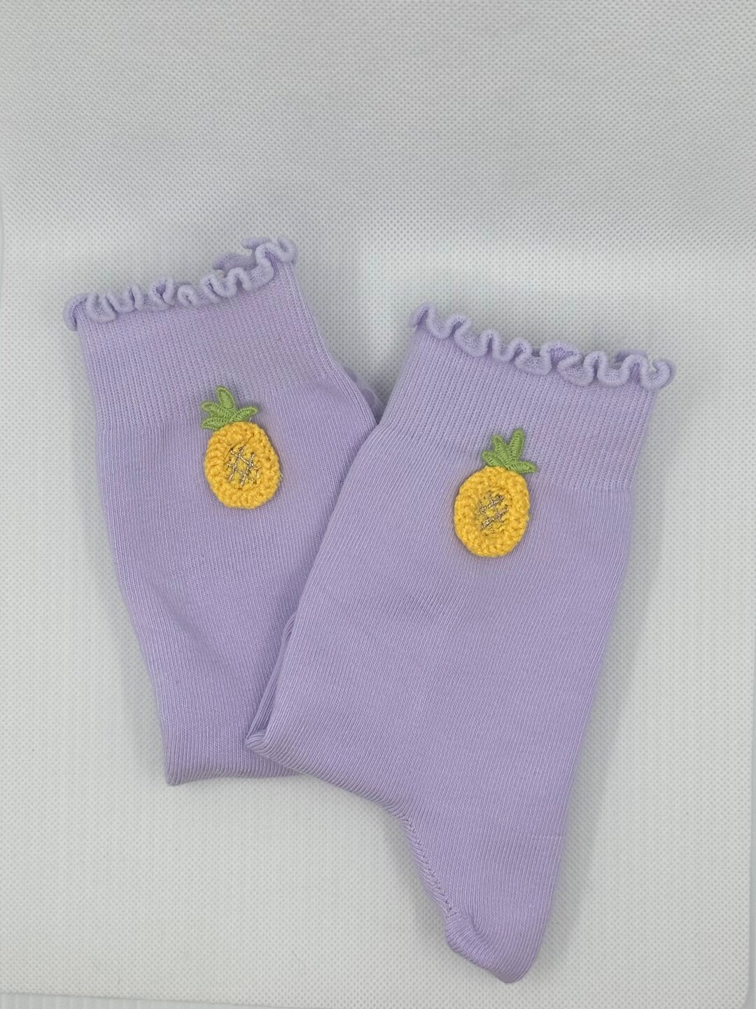 Trendy Purple Pineapple Grip Sock for Pilates, Barre, Lagree, Yoga or ...