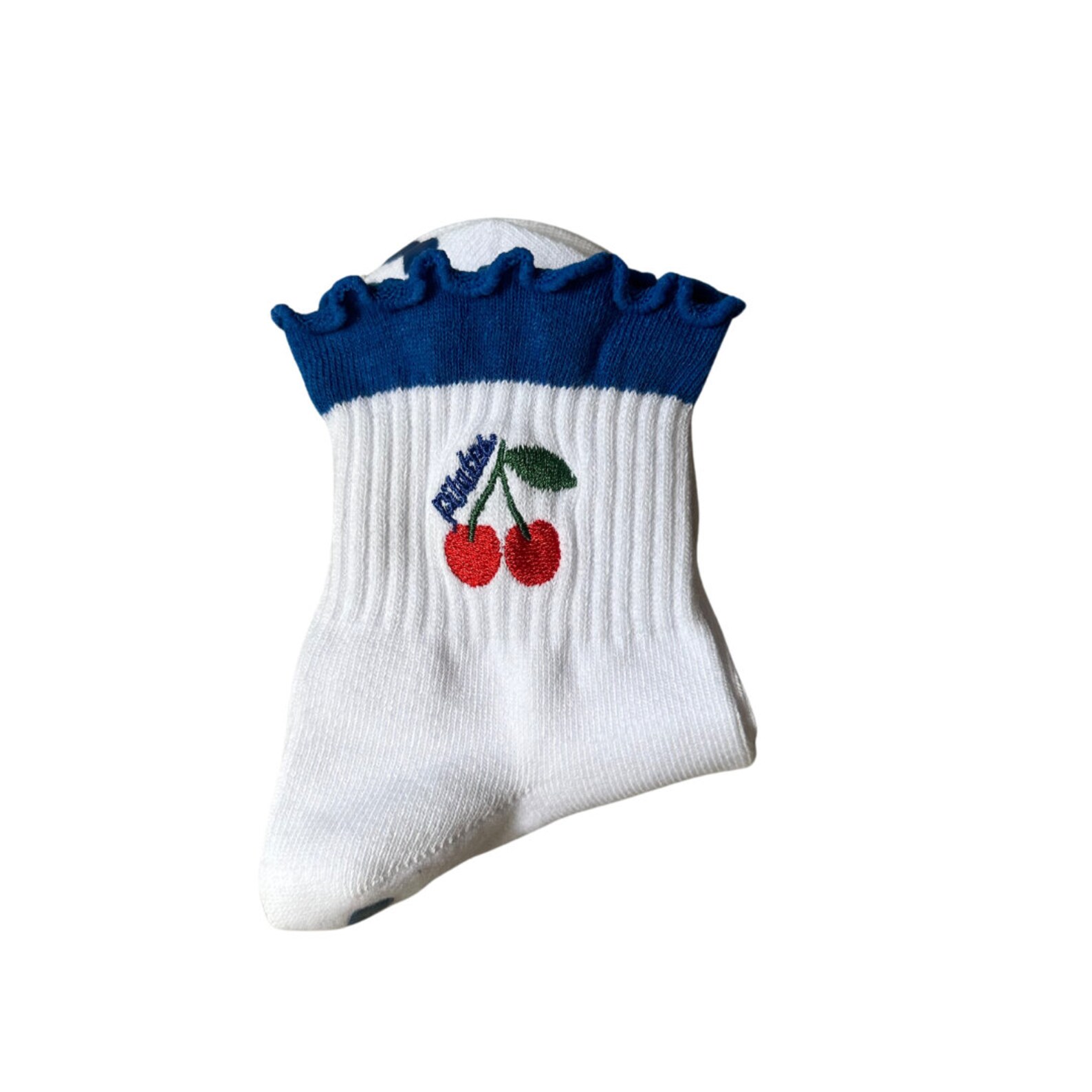 Pilates Cherry Dark Blue Grip Sock With Heart Grips for Pilates, Barre ...