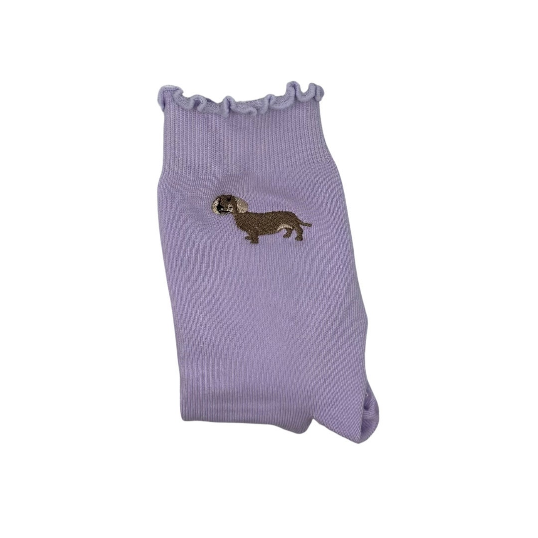 Custom Weiner Dog Dachshund Grip Sock for Pilates, Barre, Yoga or ...