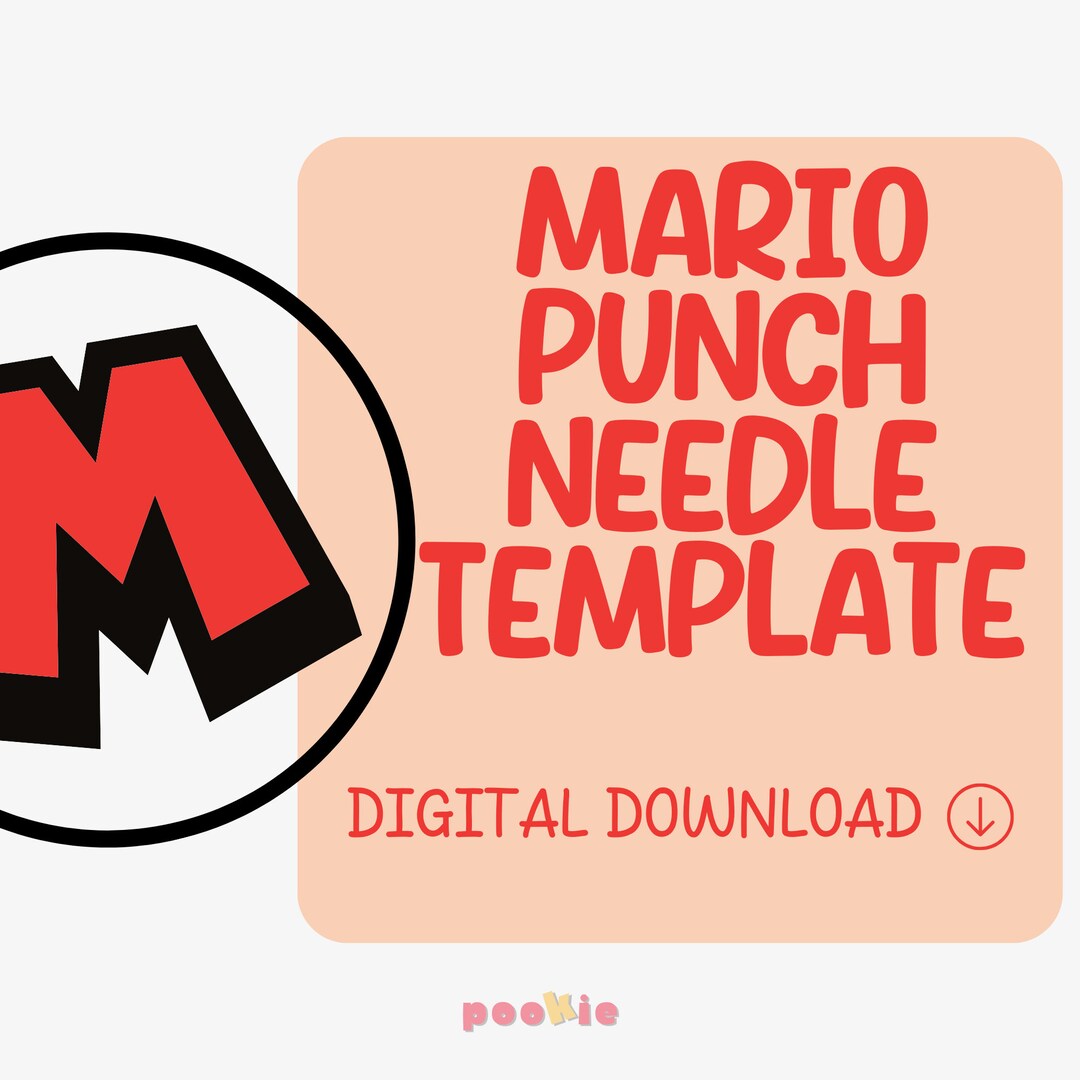Mario Punch Needle Template, Mug Rug, Punch Needle Pattern, Super Mario ...