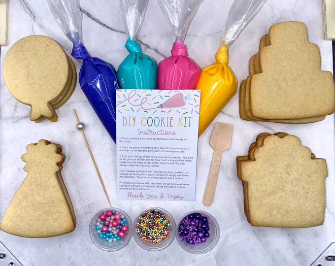 Birthday Cookie Decorating Kit, DIY, Everything You Need is Included ...
