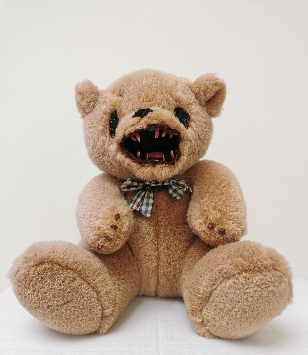 Scary Horror Teddy Bear Upcycled Spooky Plush Scary Collectible Unique ...