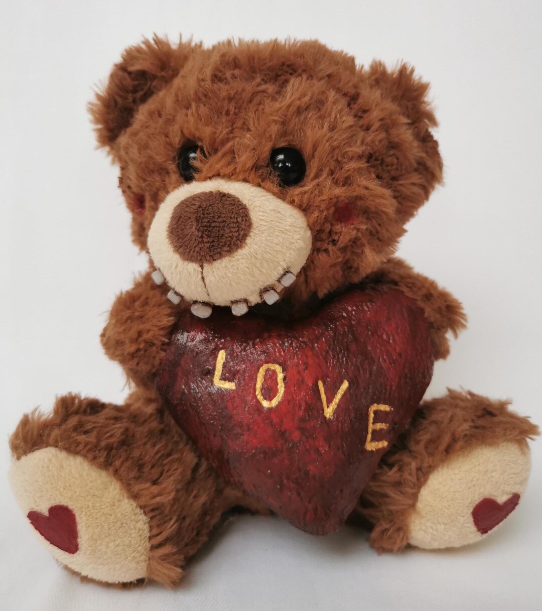 Custom Horror Teddy Bear - Valentine Teddy -upcycled Spooky Plush ...
