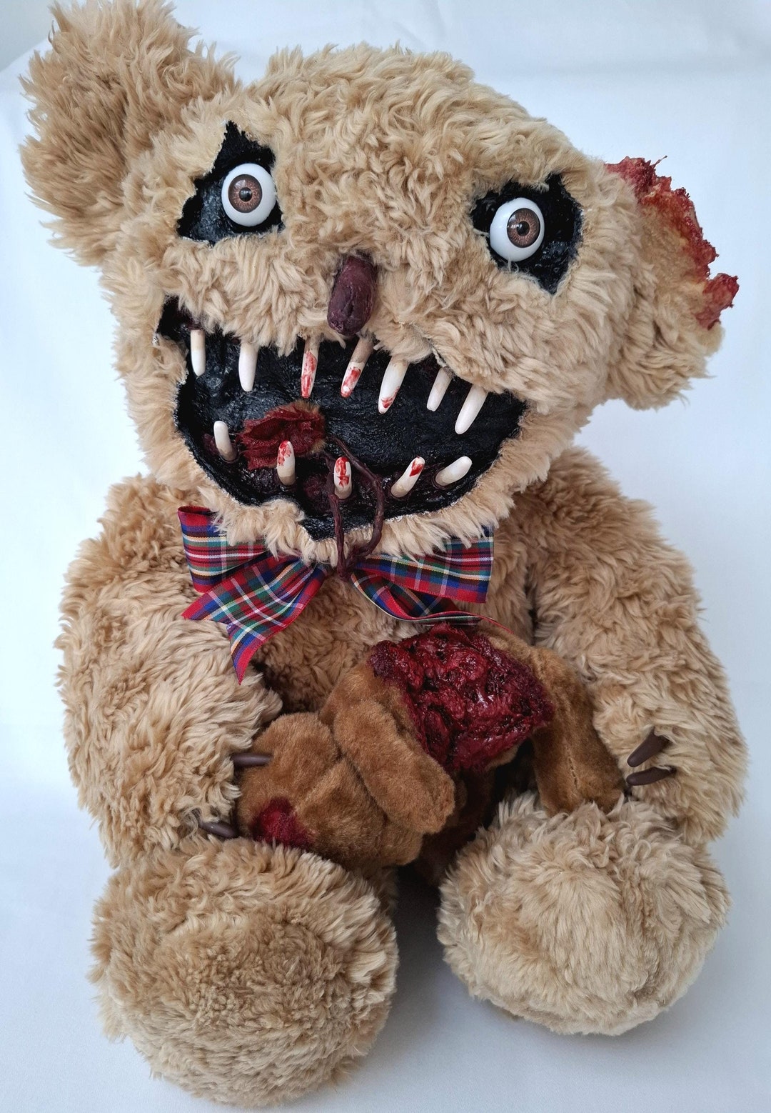 Custom Horror Teddy Bear - Upcycled Spooky Plush - Scary Collectible ...