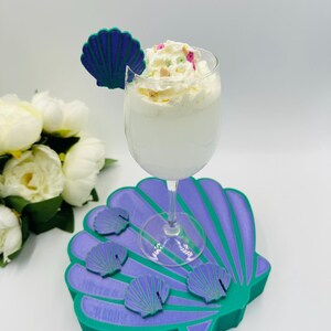 Sea Shell Tray With Drink Tags Mermaid Party Decors Beach Bridal Shower ...