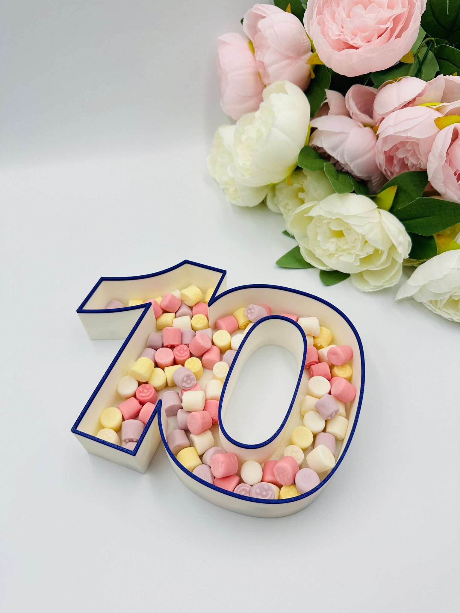 Fillable Joint Numbers 6,5'' Letters Shape Tray Birthday Number Box for ...