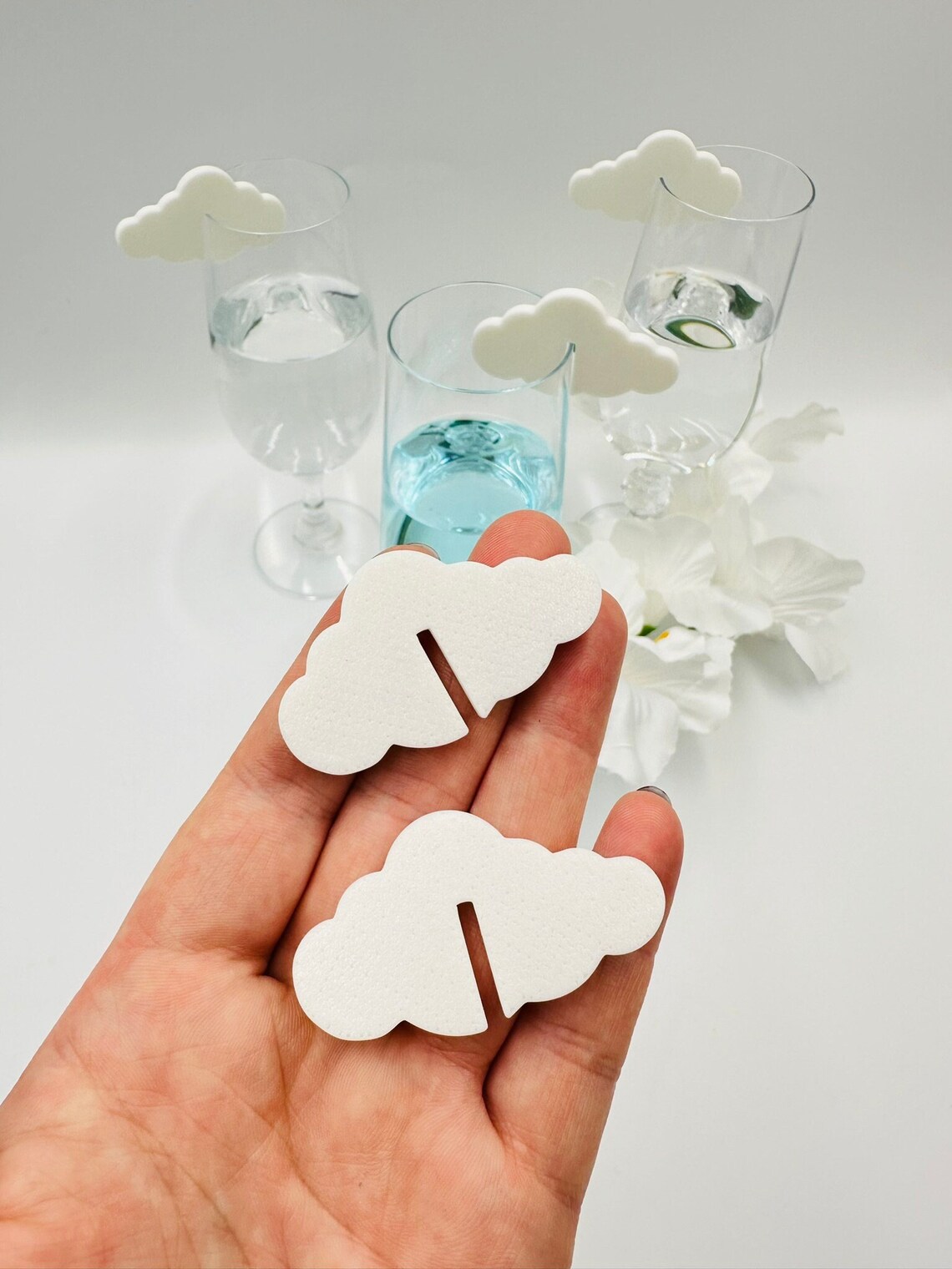 10 Cloud Shape Glass Toppers Cloud Party Drink Tags for Guests Cloud ...