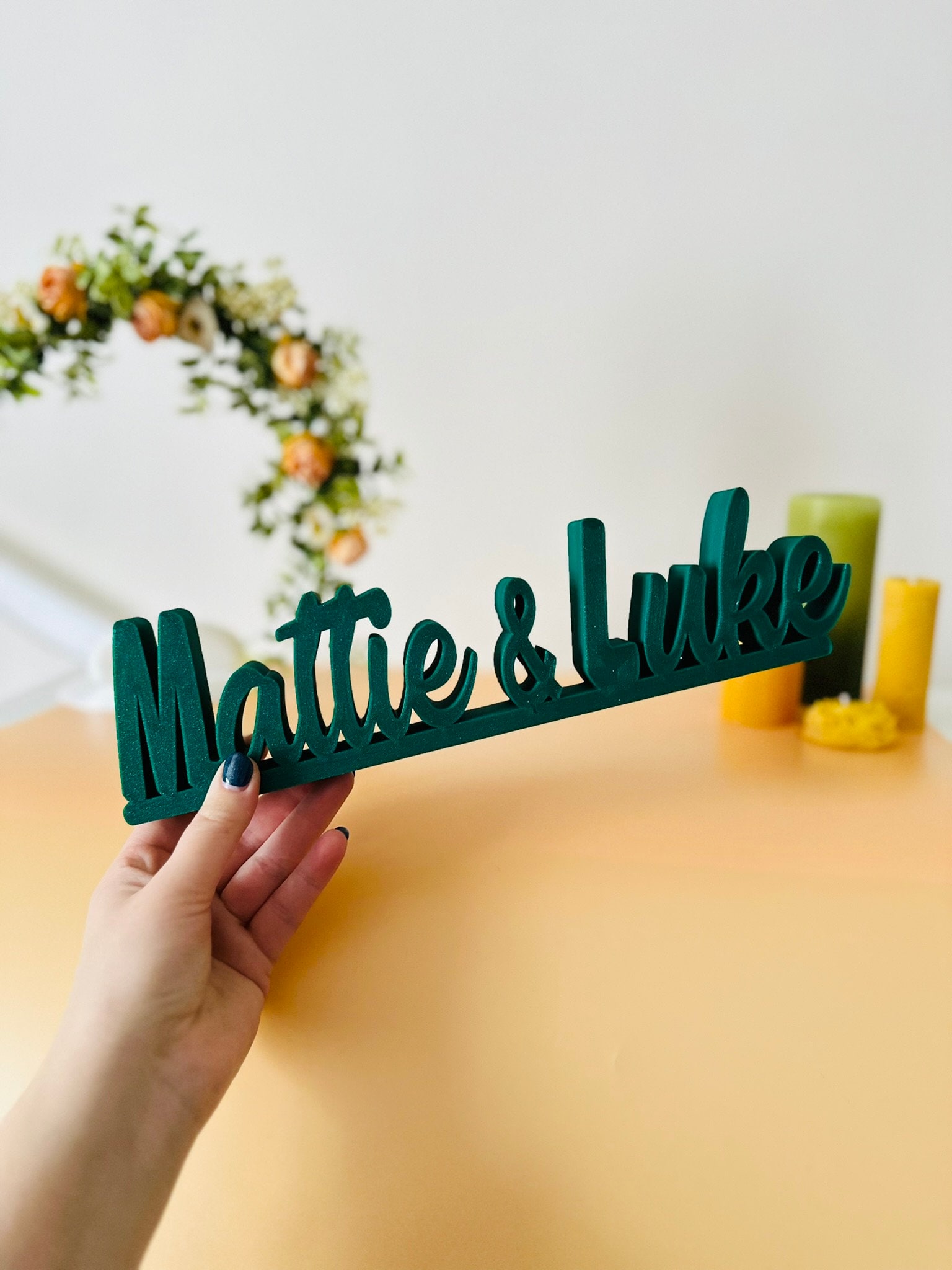 Custom Freestanding Table Sign With Name, Family Name Décor for ...