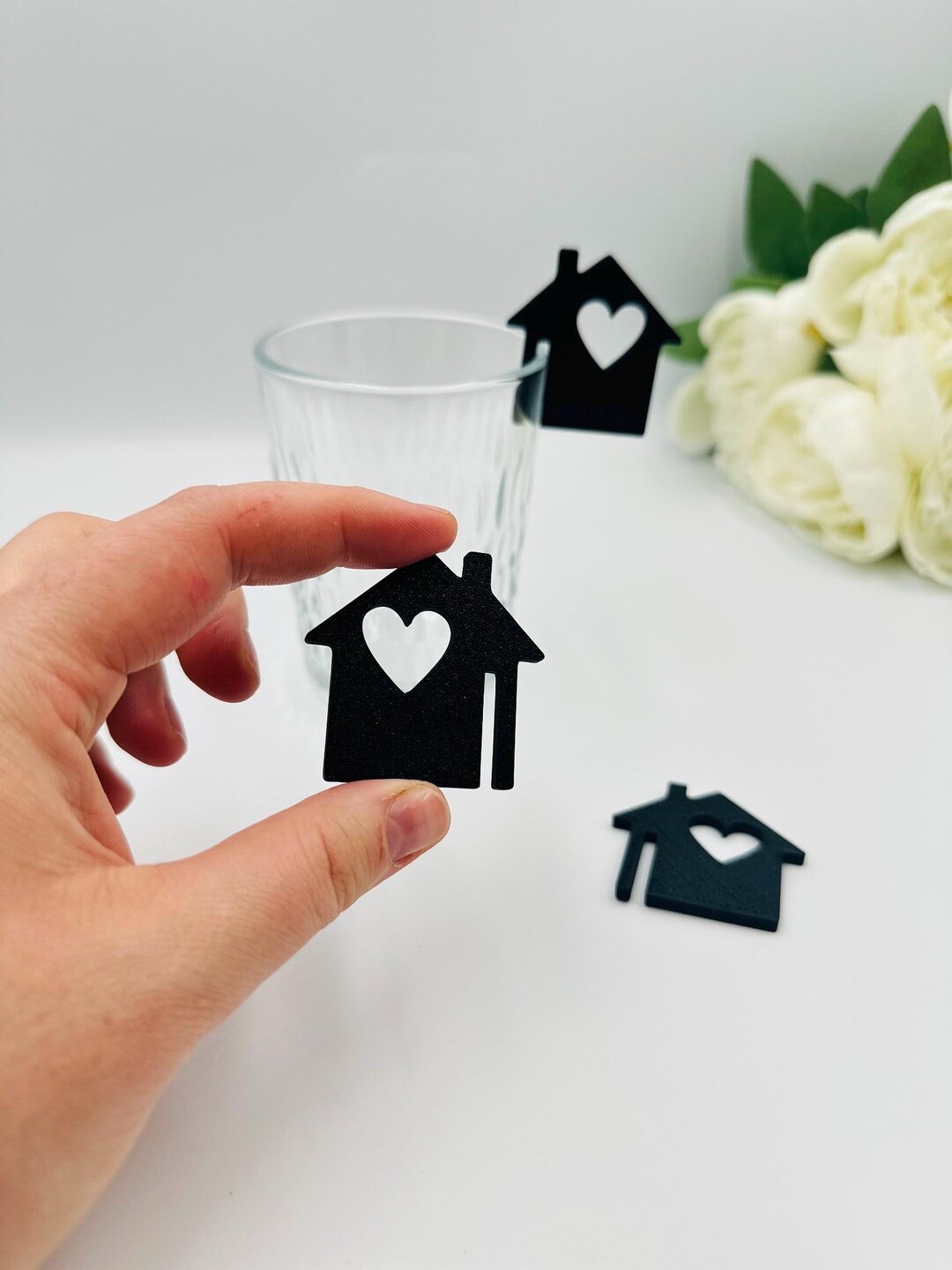 10pcs House Shape Glass Toppers Home Warming Party Drink Tags for ...