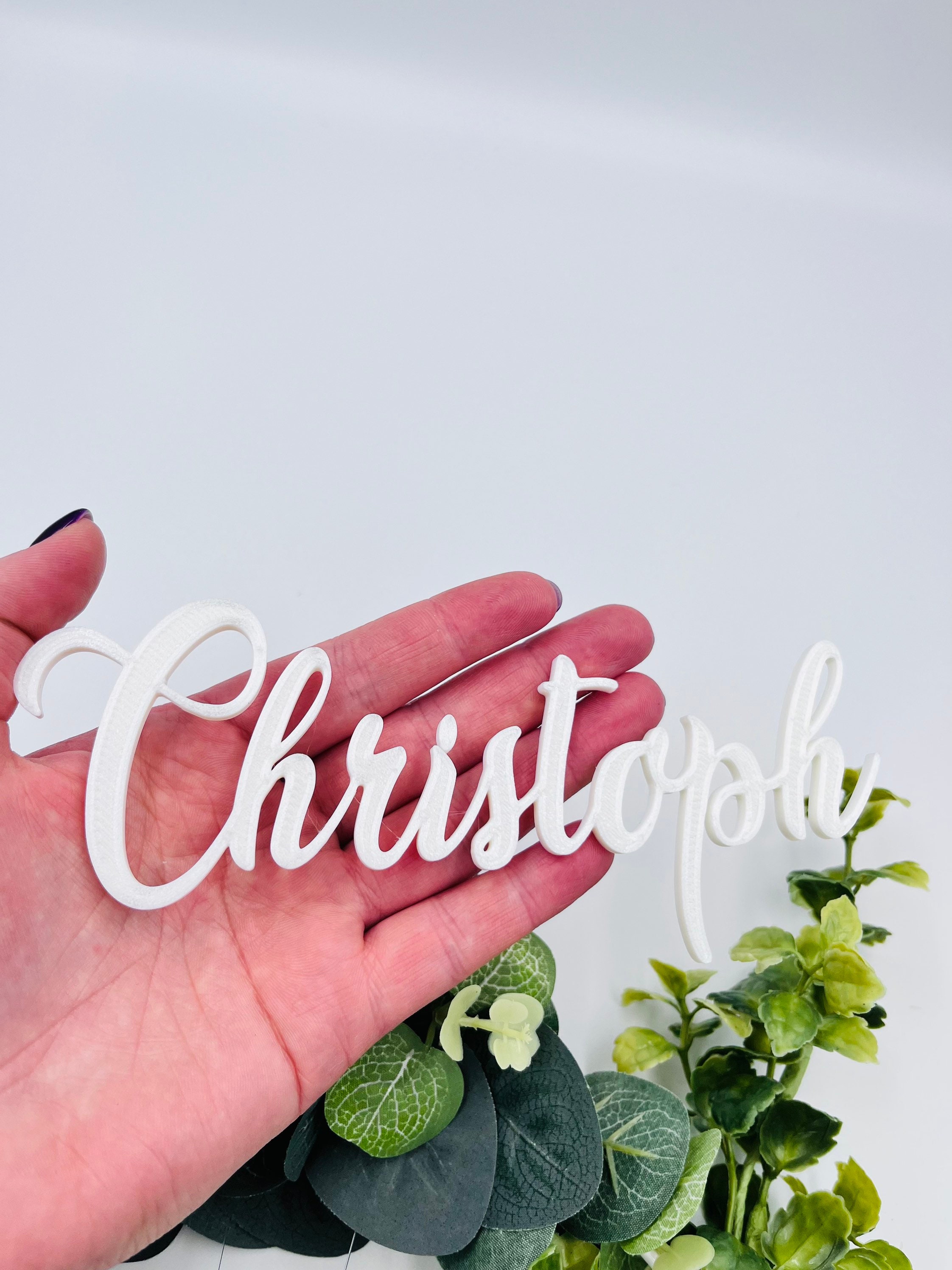 3D Printed Custom Name Place Sign for Wedding Guests, Personalized ...