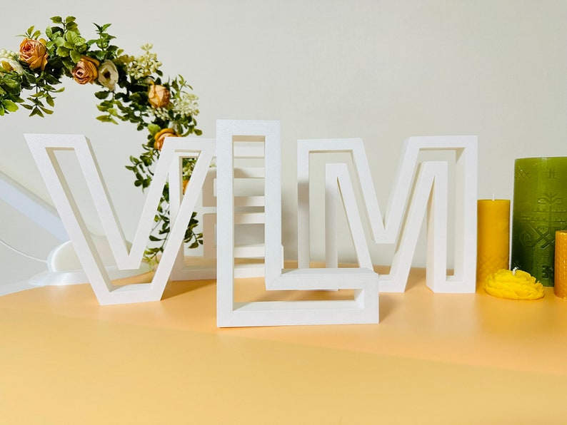 Freestanding Letters for Newlyweds Table Sign, Couples Initials Gift ...