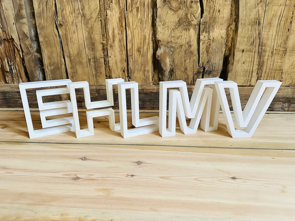 Freestanding Big Letters for Table Sign Newlyweds Initials - Etsy