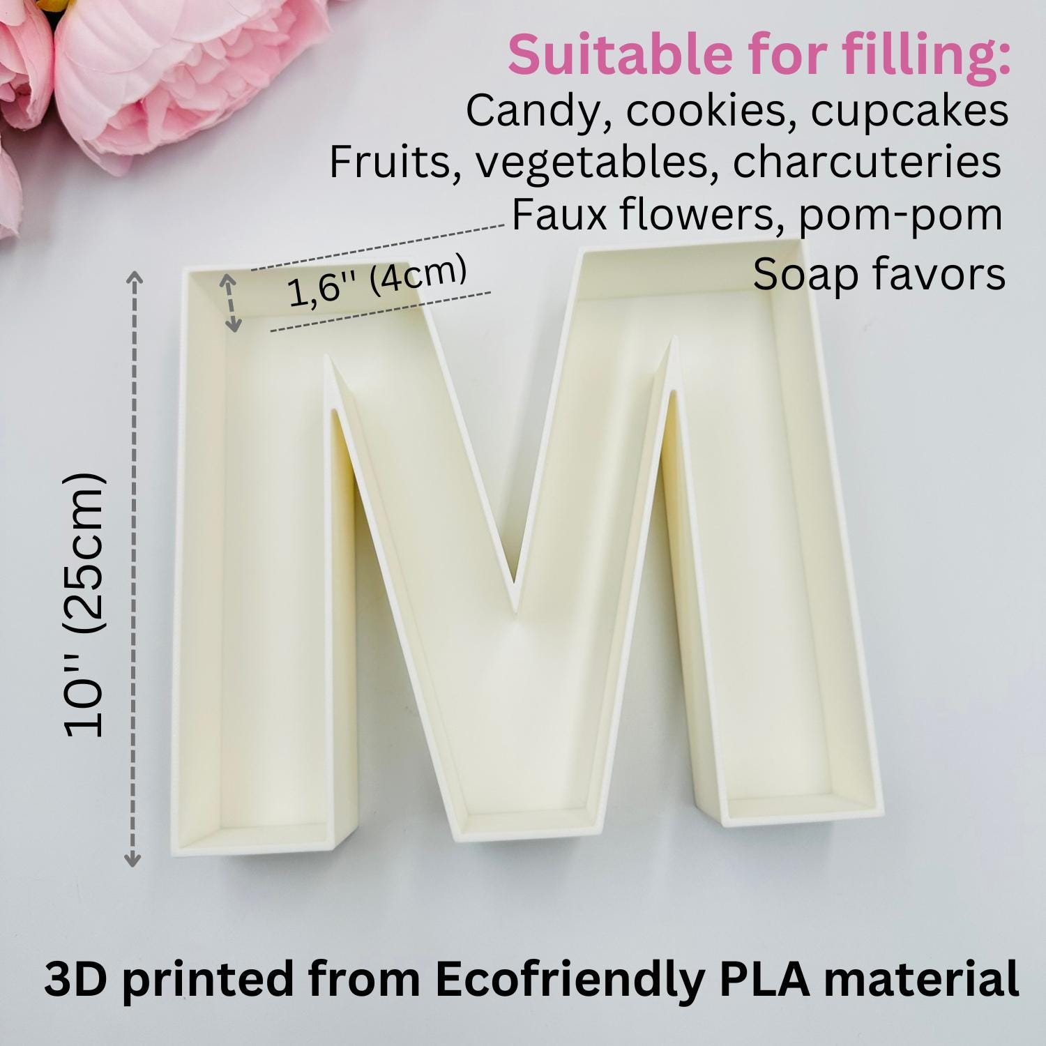 10" Fillable Letters 3D Freestanding Empty Letters Box Self Standing ...