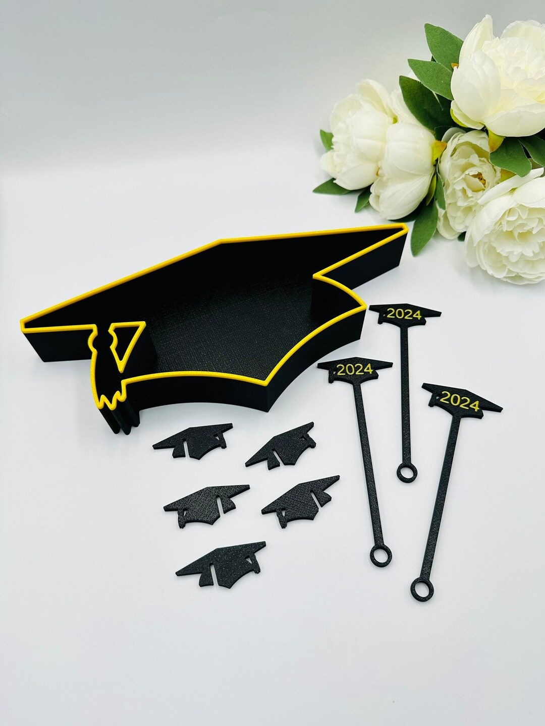 Graduation Party Decor Set for Class of 2025 High School Grad Hat Tray ...