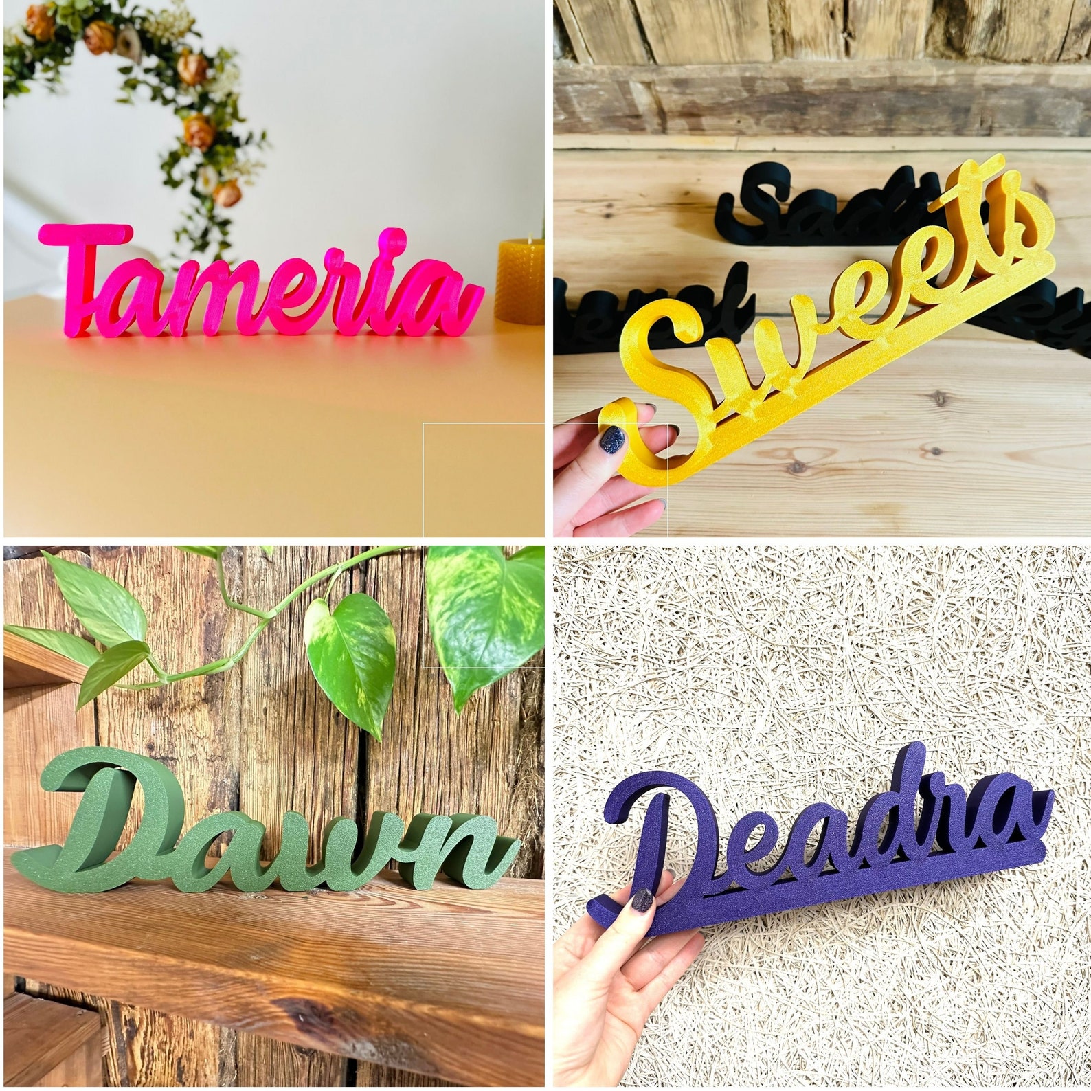 Custom Freestanding Table Sign With Name, Family Name Décor for ...
