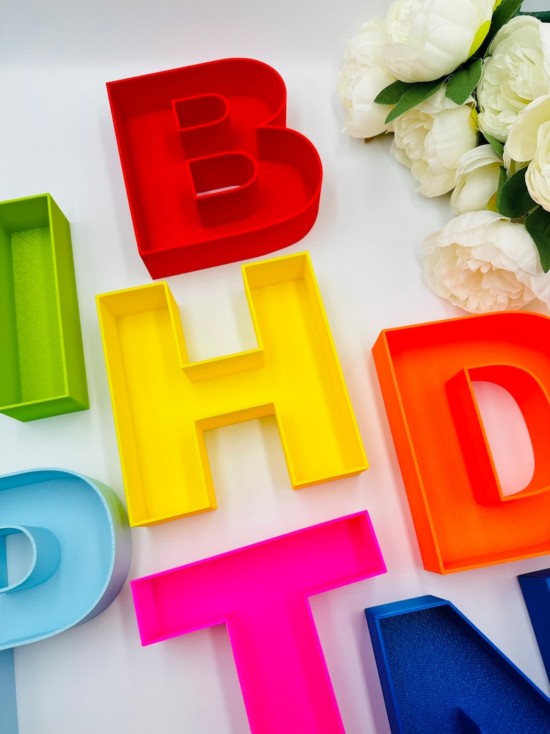 6,5" Fillable Letter Freestanding Empty Letter Box Self Standing Block ...