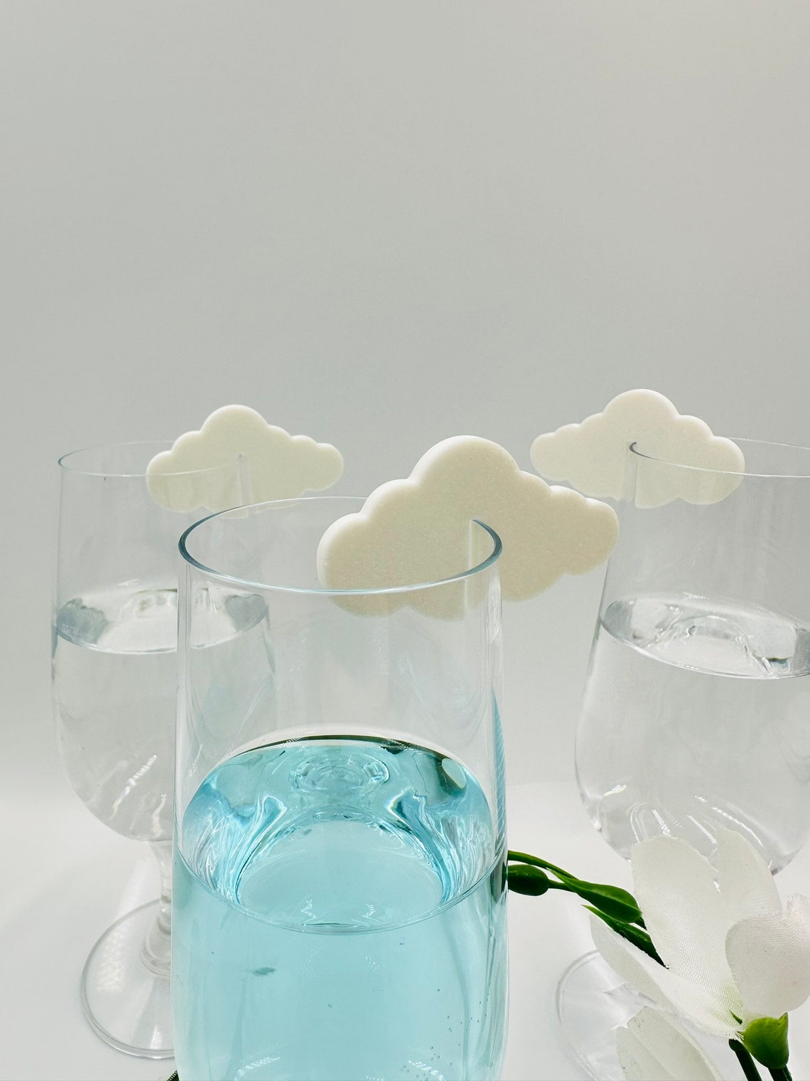 10 Cloud Shape Glass Toppers Cloud Party Drink Tags for Guests Cloud ...