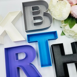 6,5" Hollow Fillable Letter Freestanding Empty Letter Box Self Standing ...